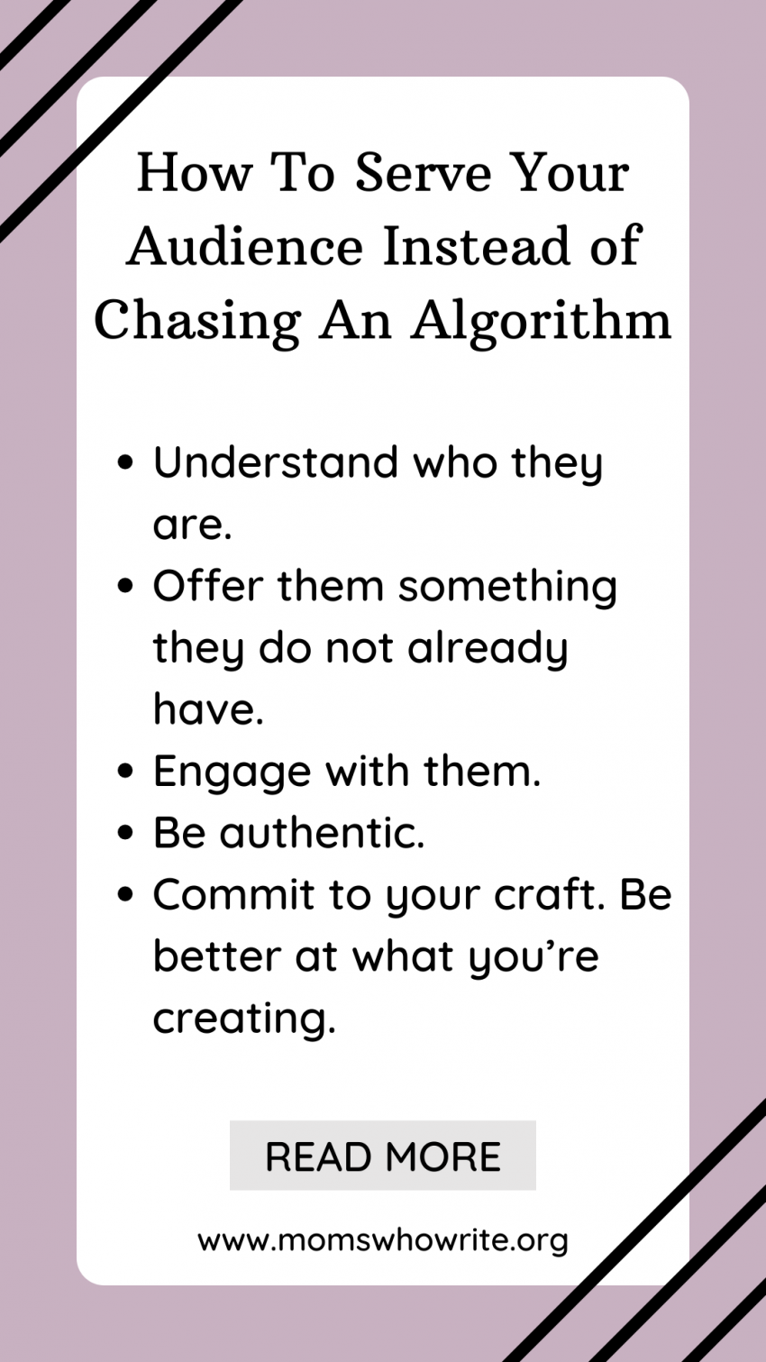 This is permission to stop chasing an algorithm